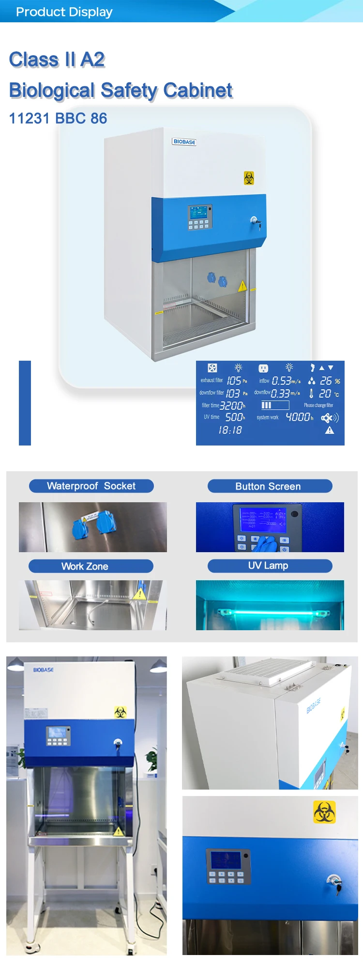 Biobase China Biosafety Cabinet Pcr Laboratory Laminar Flow Hood Class ...
