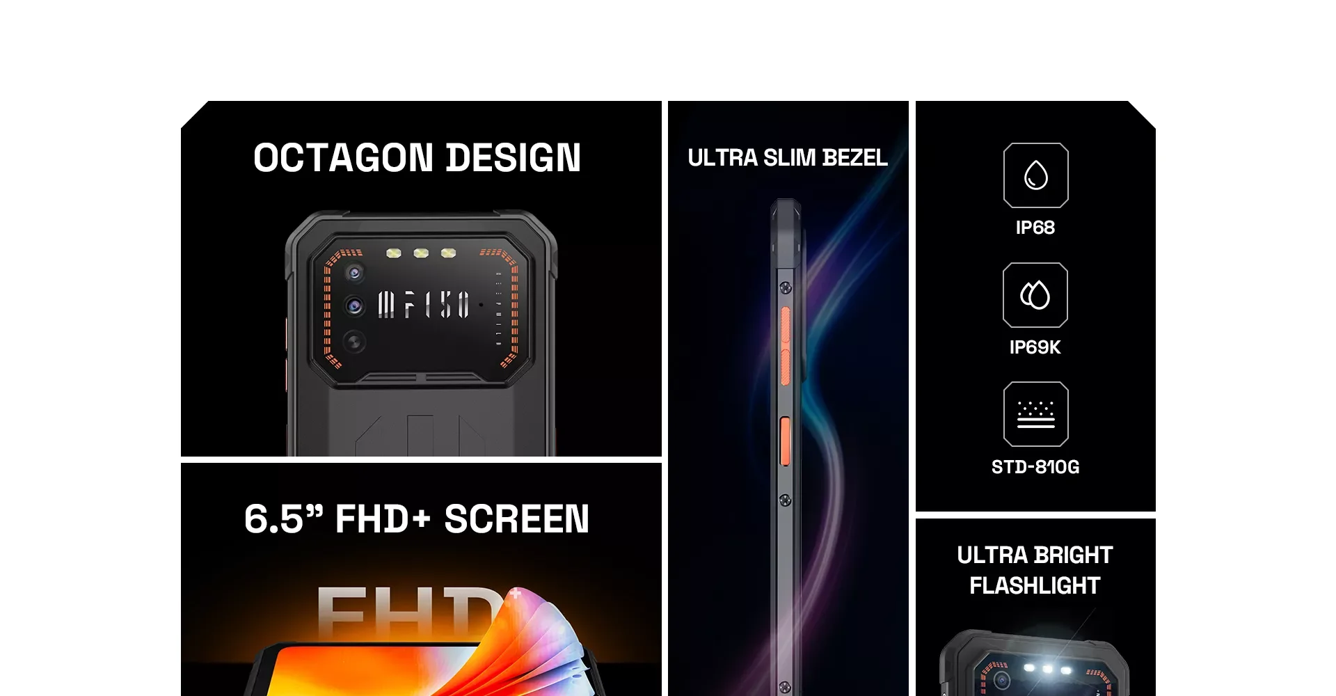 IIIF150 Air1 6.5"FHD+ Display Rugged Phone IP68/IP69K 6+64GB Android 12 ...