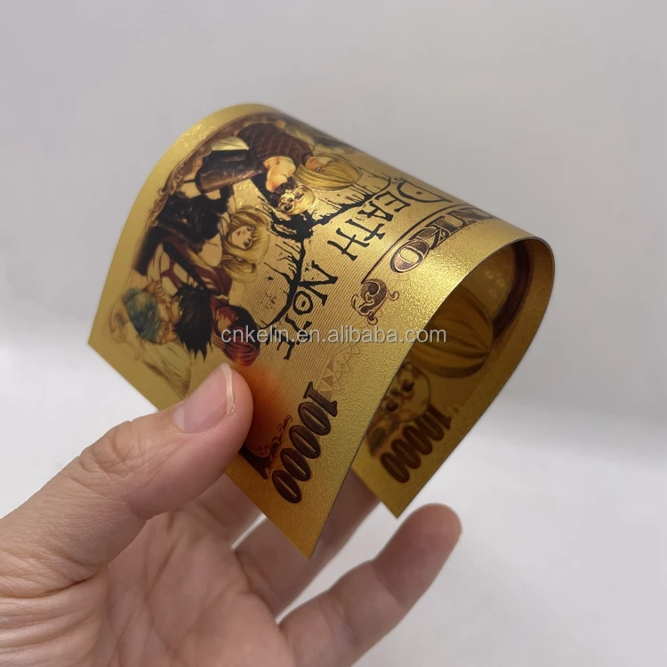 8 Types Japanese Anime Death-Note Manga Card 24k Gold Foil Plated Banknote