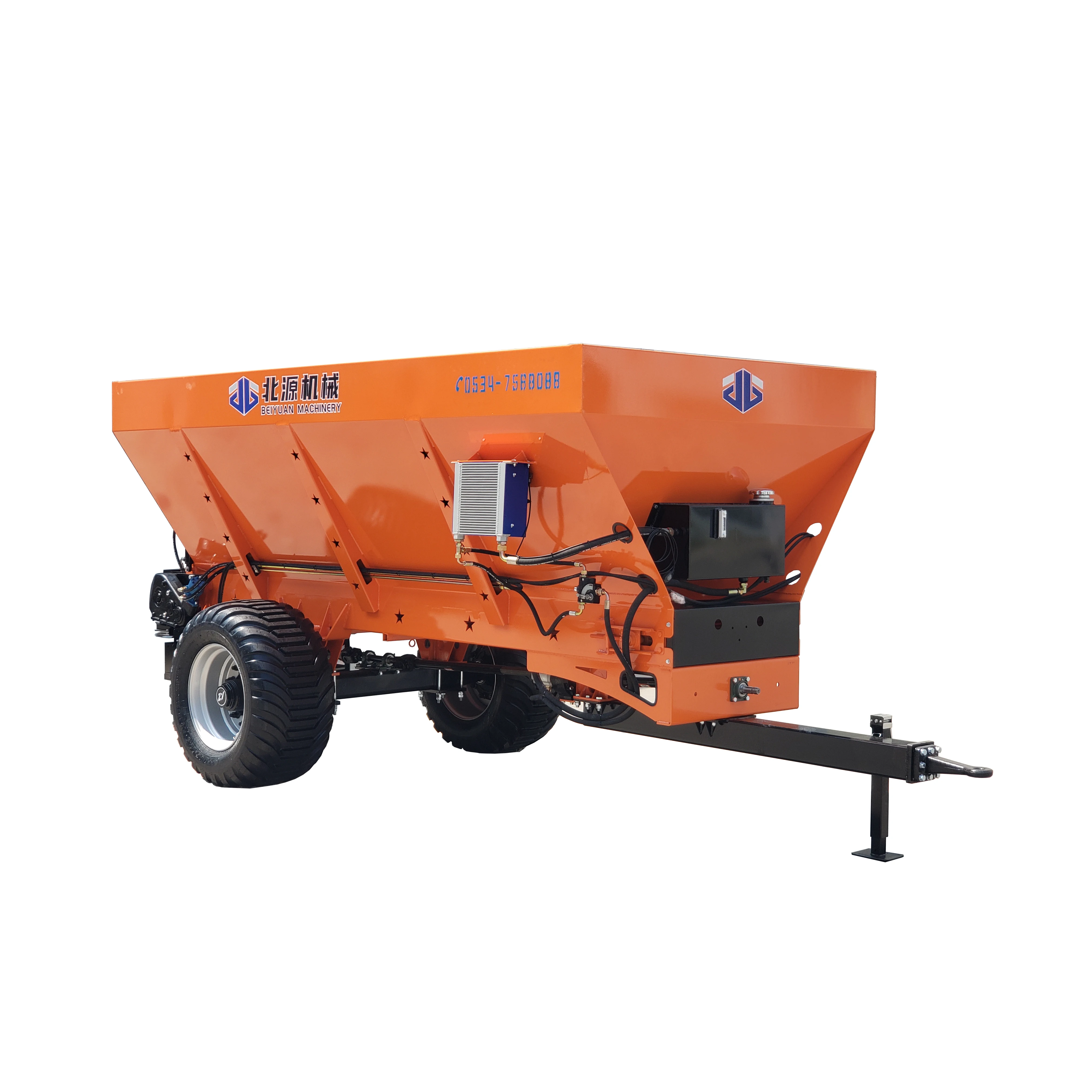 Tractor dragged manure spreading trailer Fertilizer spreaders Compost ...