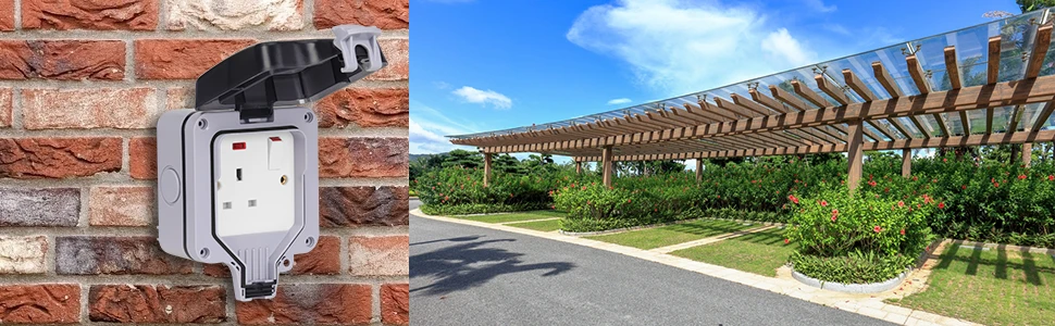 Electrical Double Weatherproof Outdoor Switched Power Socket IP66 Rated ...