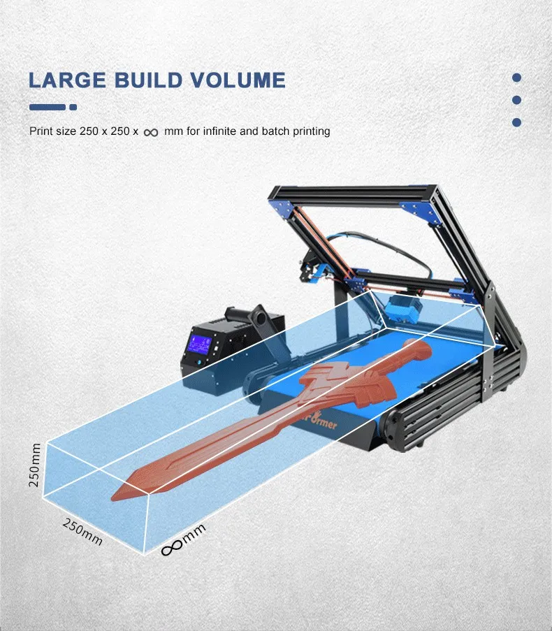 Ideaformer Ir3 V1 Conveyor Belt 3d Printer 250*250*infinite Z-axis ...