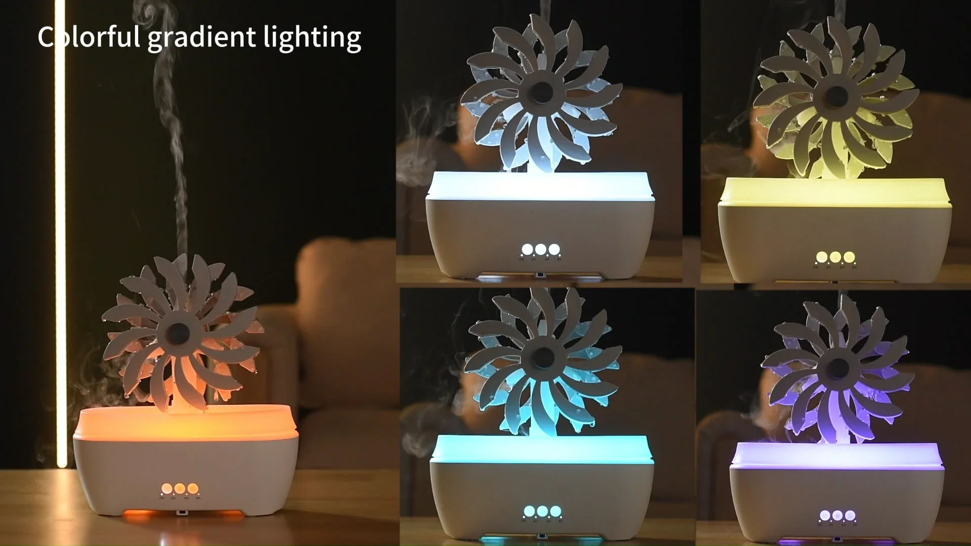 Windmill Raindrop Diffuser Humidifier 300ml 7 Colors Led Lamp ...