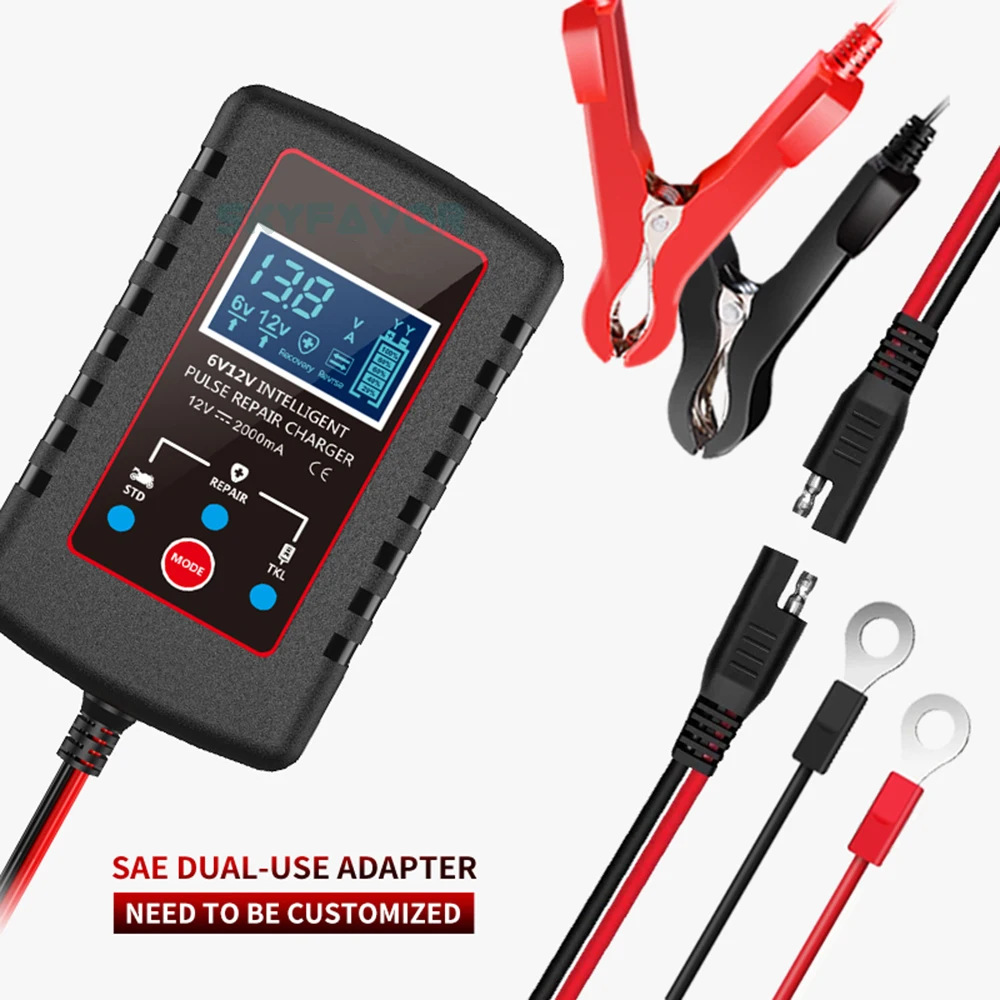 Universal 6V 12V Lead Acid Battery Charger - Automatic Pulse Repair