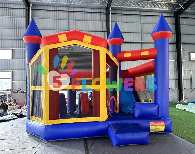 Hot Sale Pvc Red Bouncy Castle Inflatable Blue Bounce House With Slide ...