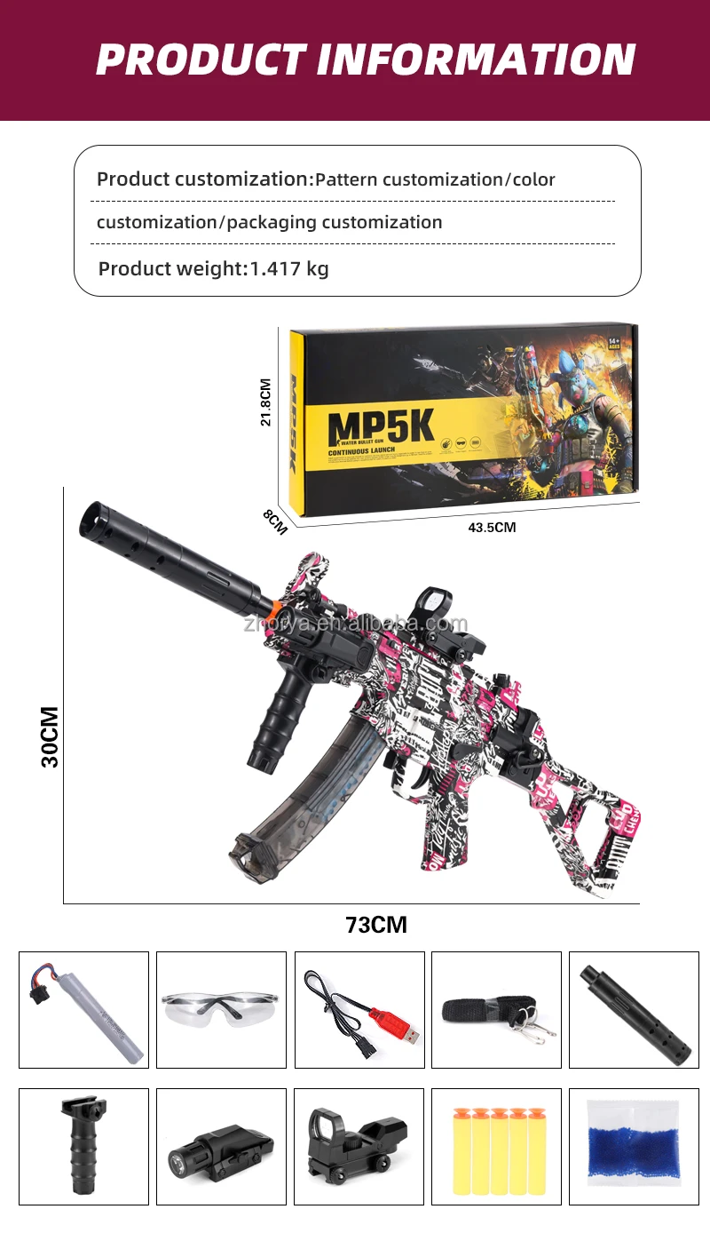 Zhorya Gun Surge Hydrogel Splat Mp5 Mp5k Splatter Gel Water Ball ...