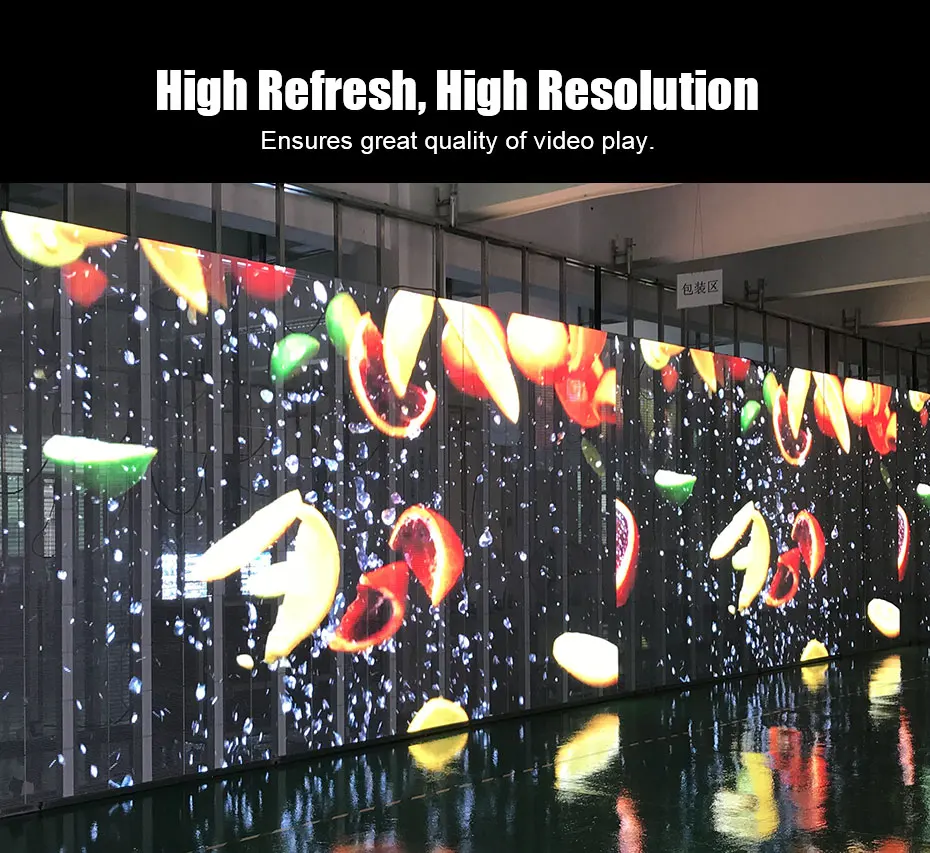 Full Color P5.2-P8.33 Indoor Glass Video Wall for Advertising
