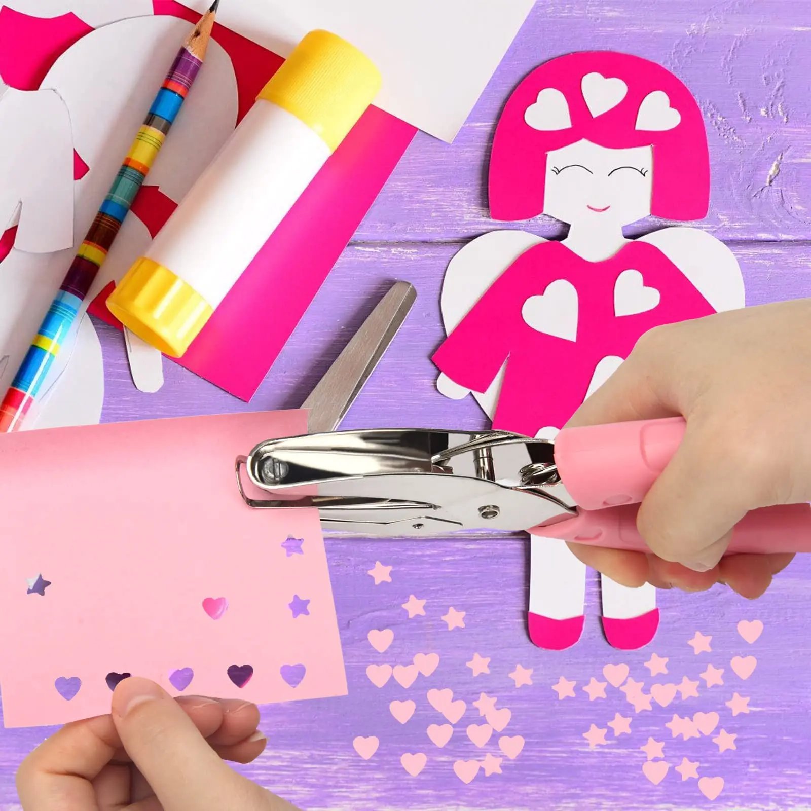 Alibaba.com: Soft-Handled Metal Single Hole Punch, Heart Star Design ...