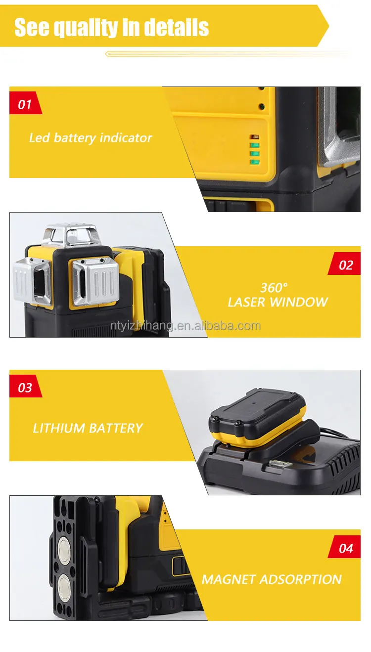 AGL110 Multifunctional Green Beam Laser Cross 12 Line Tool