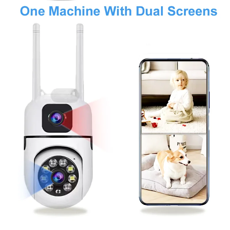 Dual-lens Cameras Smart 4mp Wireless Wifi Network Indoor