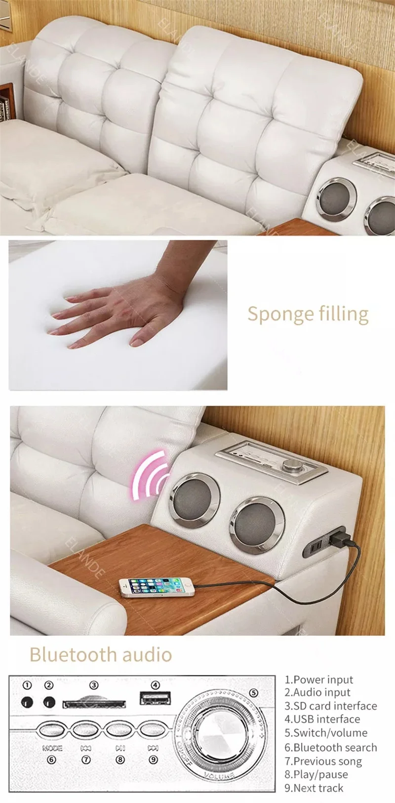 Multifunctional Combination Bed - Customized Massage Soft Bed