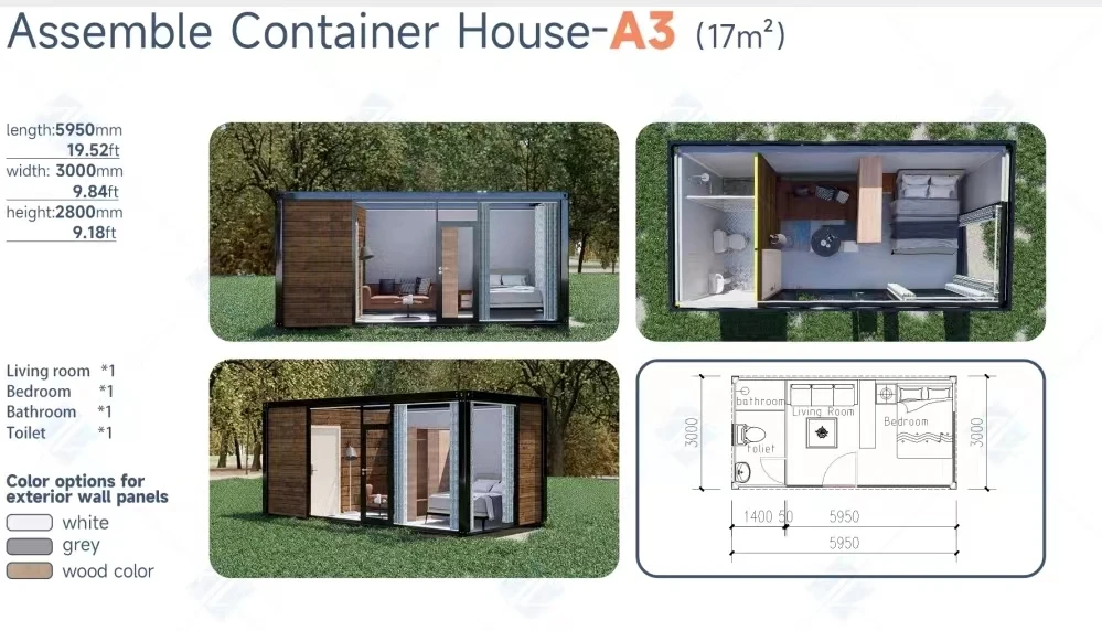 Glass Wall Container Homes Prefab Tiny Office Modular House Movable ...