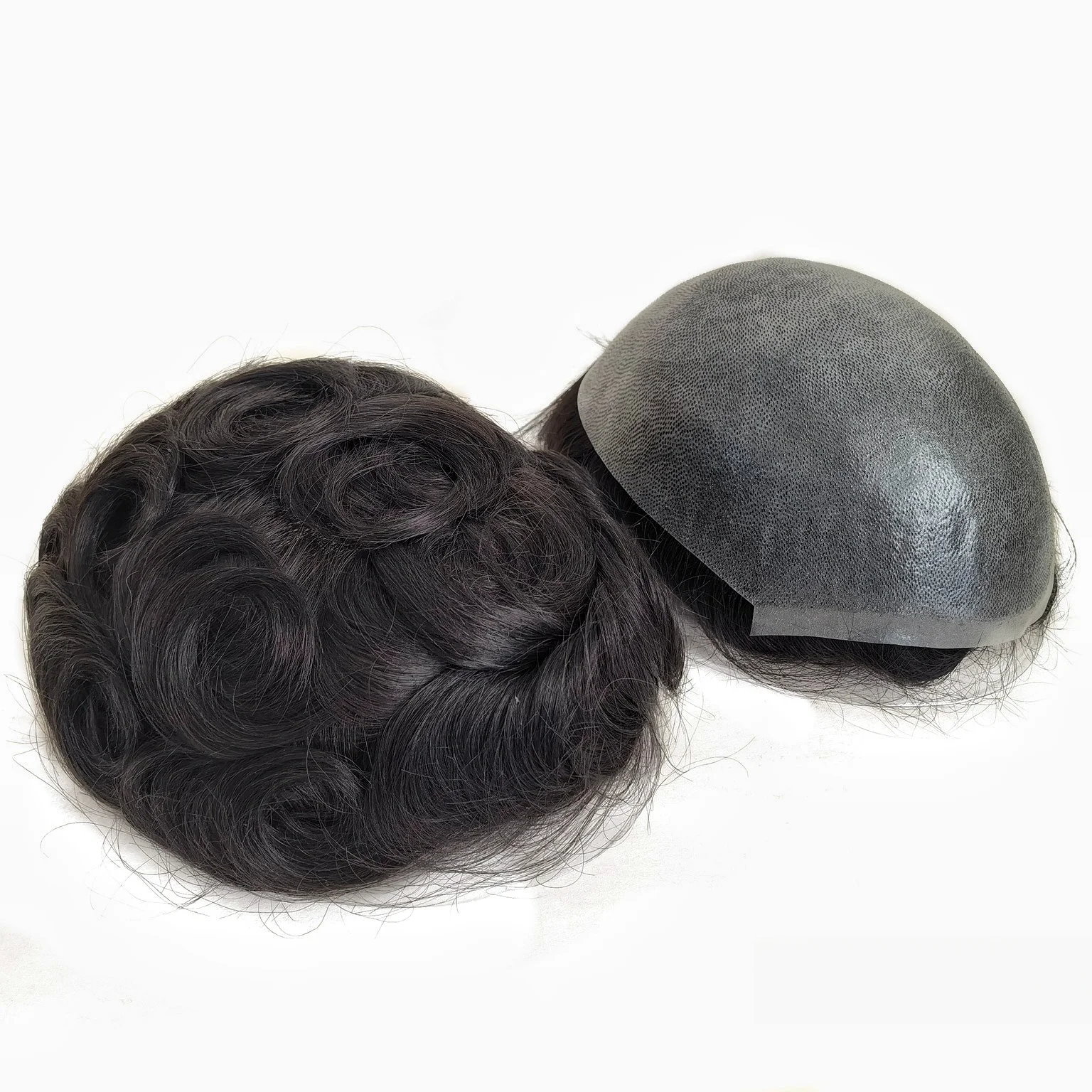 Ultra Thin Skin 0810mm Toupees 8x10 Curly Men's Toupee Hair Replacement ...