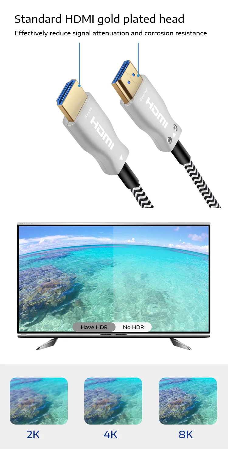 20m 30m 50m 80m 100m 4k 60h Active Optical (aoc) High Speed Armored ...