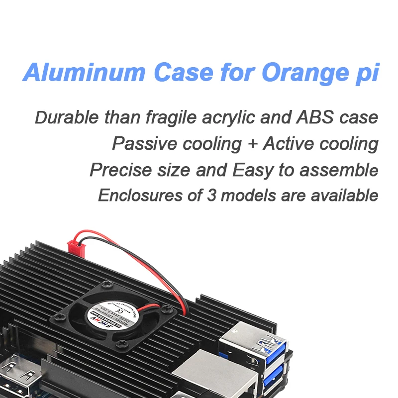 Wholesales Orange Pi 5b/5/4 Lts/3 Lts Metal Case With Fan Heat Sinks ...