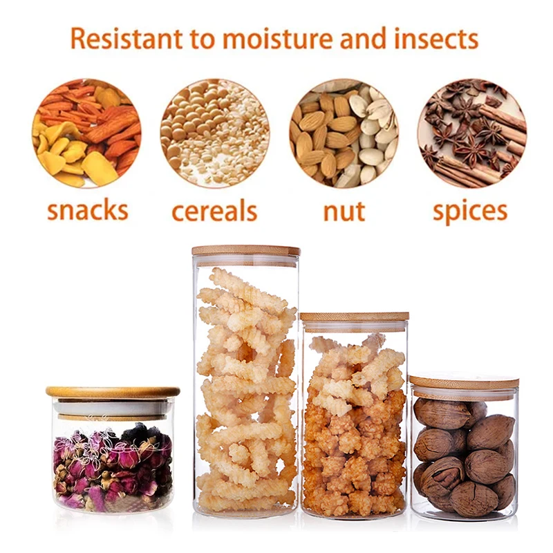 Modern Food Storage Jars Set with Scoop Heat-resistant Glass Storage ...