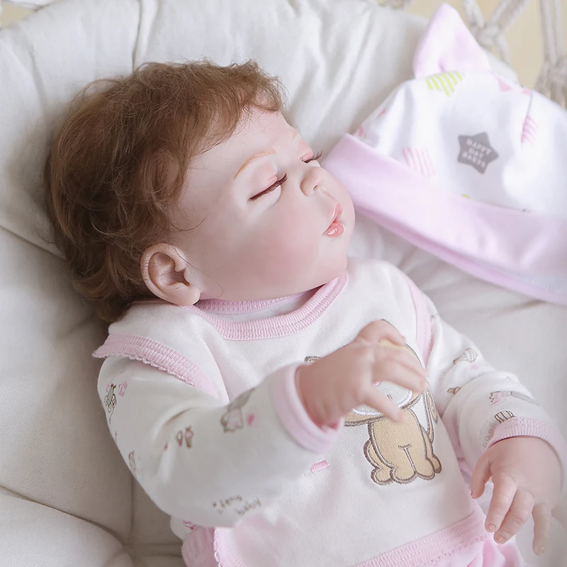 22 Inch Baby Girl Sleeping Reborn Dolls Kit Children Gifts Cuddly ...