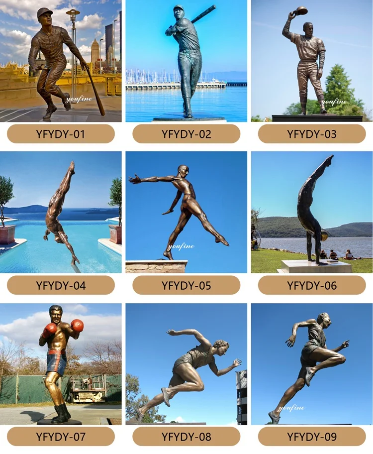 Life Size Brass Athlete Sculpture by YOUFINE - Durable & Artistic