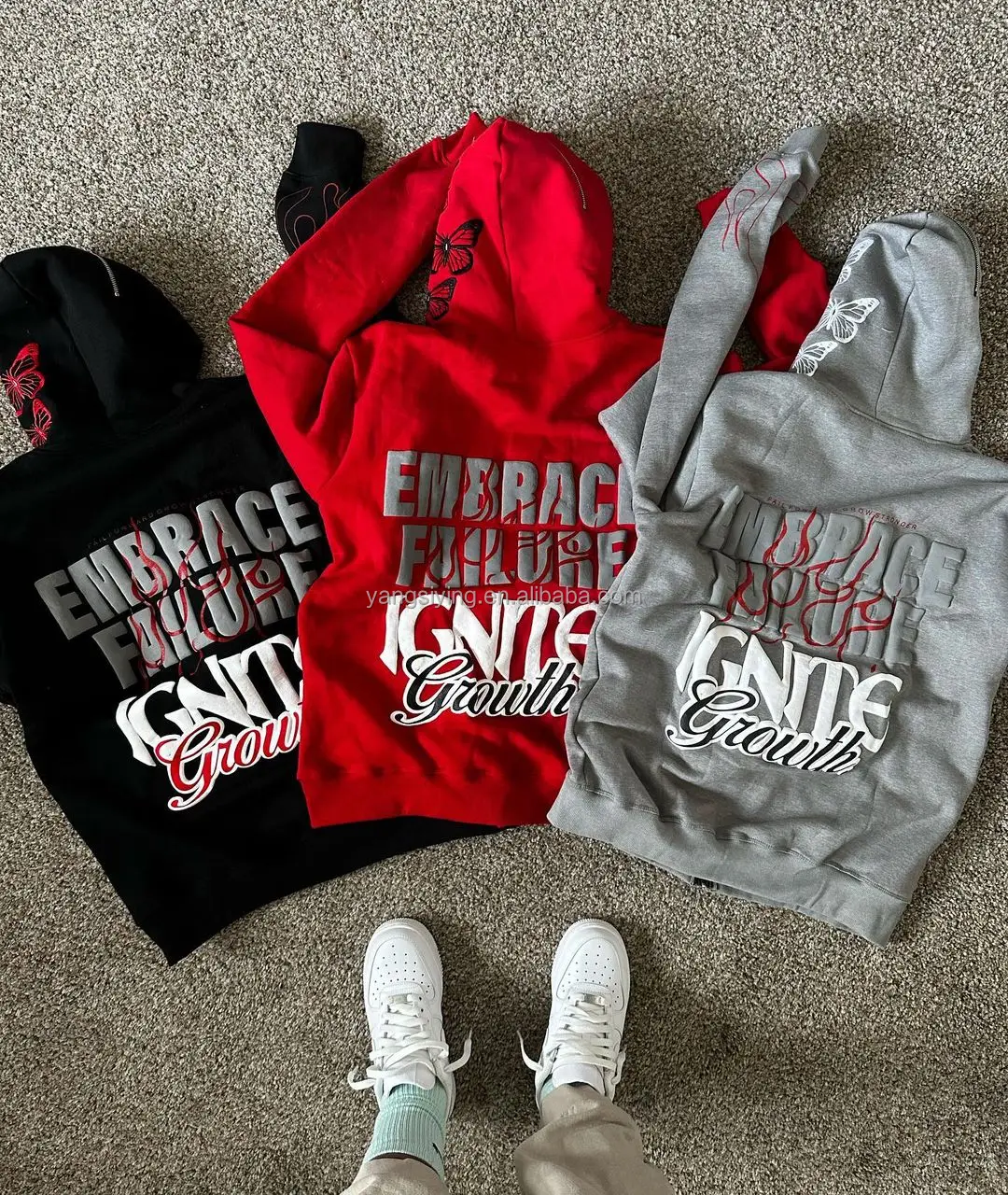 Custom Logo Heat Transfer Printing Streetwear Hoodie Oversized ...