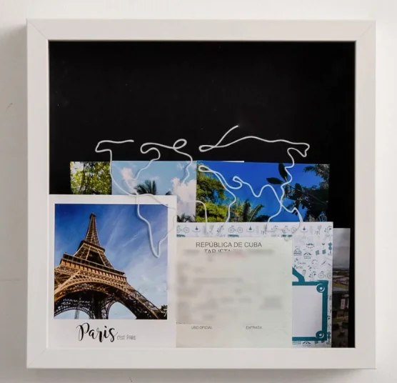 Ticket Shadow Box Diy Memento Frame Stylish Display Case Wooden Memory ...