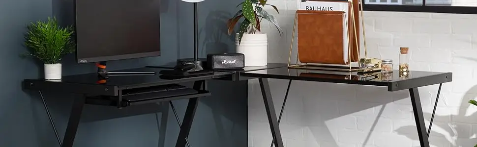 Corner Minimalist L-shaped Desktop Computer Desk Corner Office Computer ...