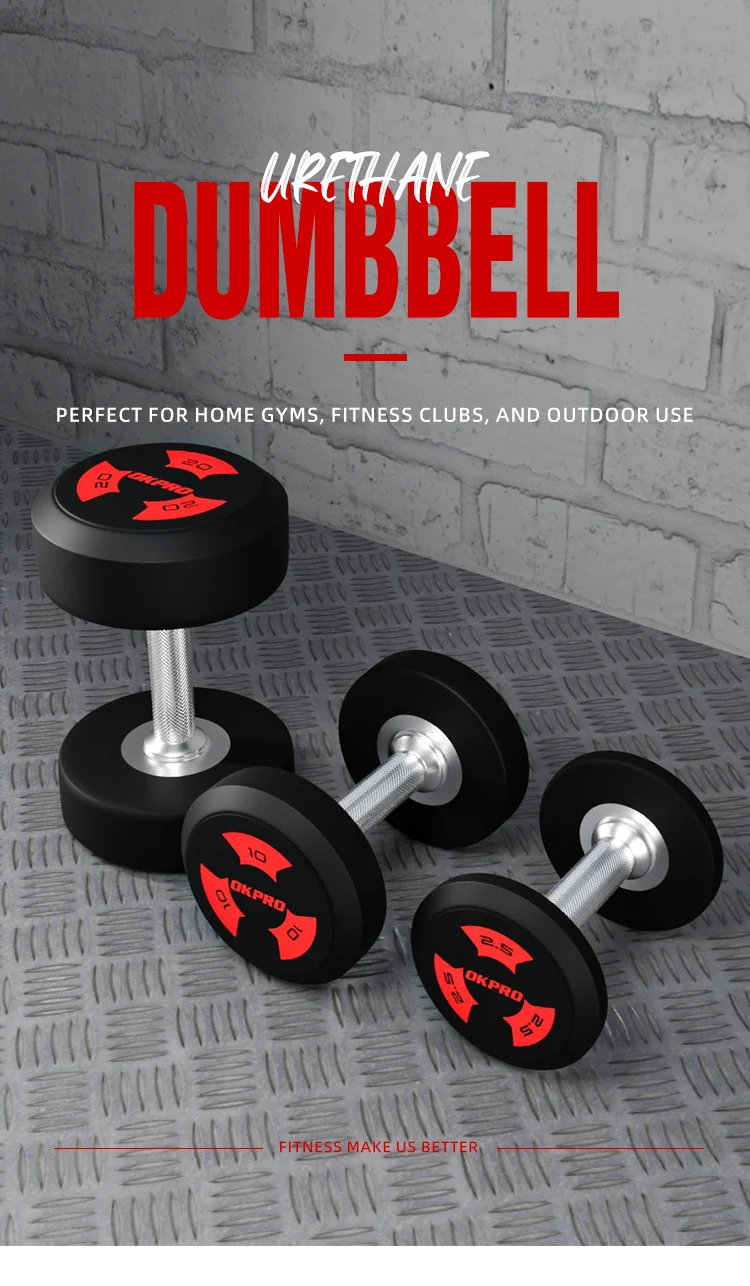 Free Weights Urethane Dumbbell Gym Fitness PU Dumbbell
