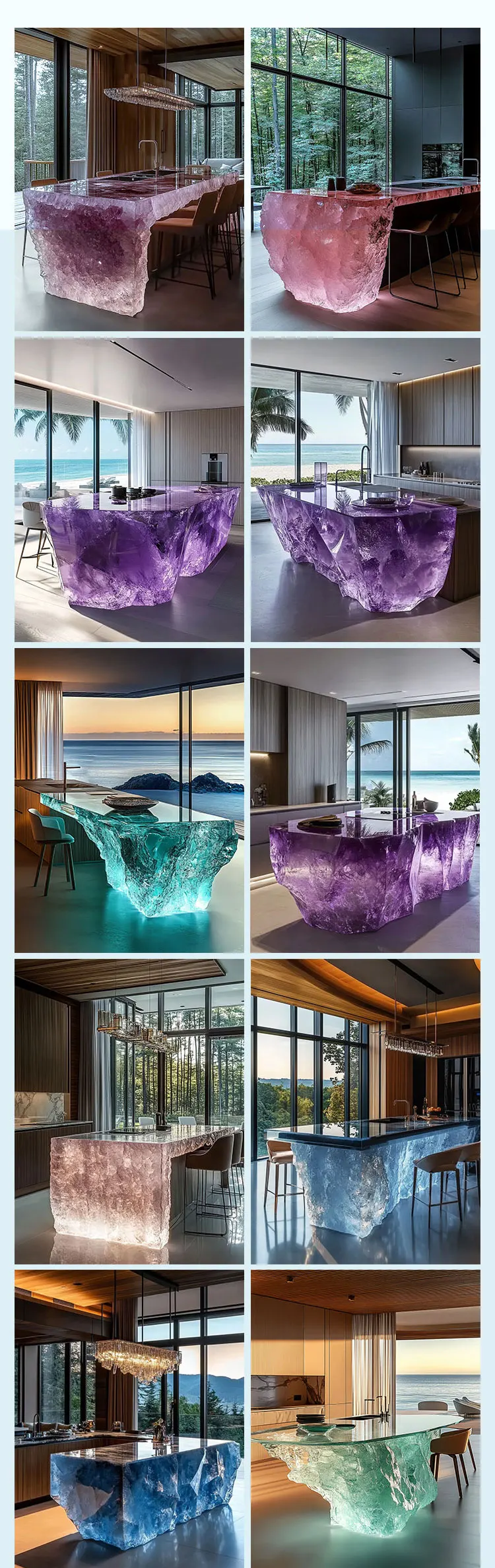 R027 Luxury Frosted Ice Effect Acrylic Coffee Table - Modern Minimalist ...
