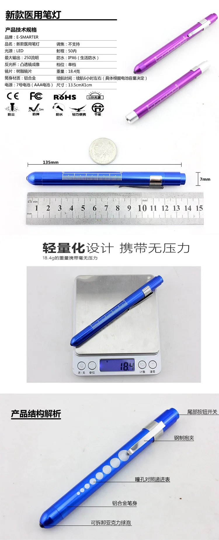 ICARE MEDICAL Pen Torch - Customized LED Medical Flashlight