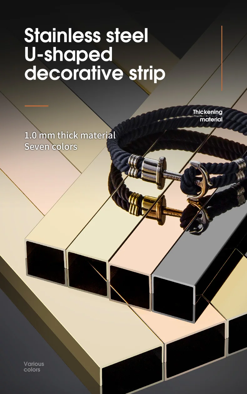 Multicolor Stainless Steel U Channel Tile Trim Strip 50mm Ss U Shaped ...