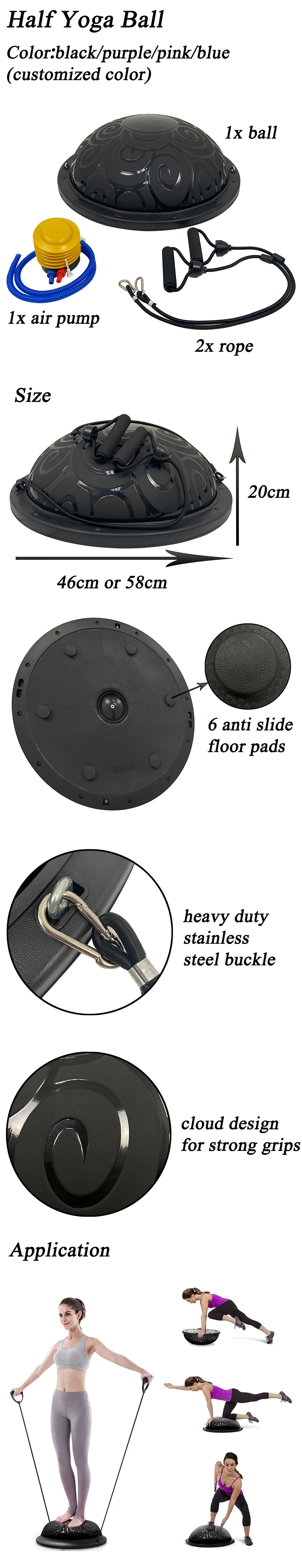 Home Gym Workout Yoga Balance Hemisphere Ball Anti-slip Texture Yoga ...