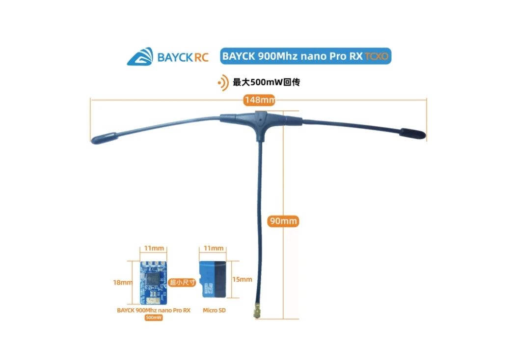 900mhz ELRS Receiver - Bayck RC 915 500mw TCXO for FPV Racing