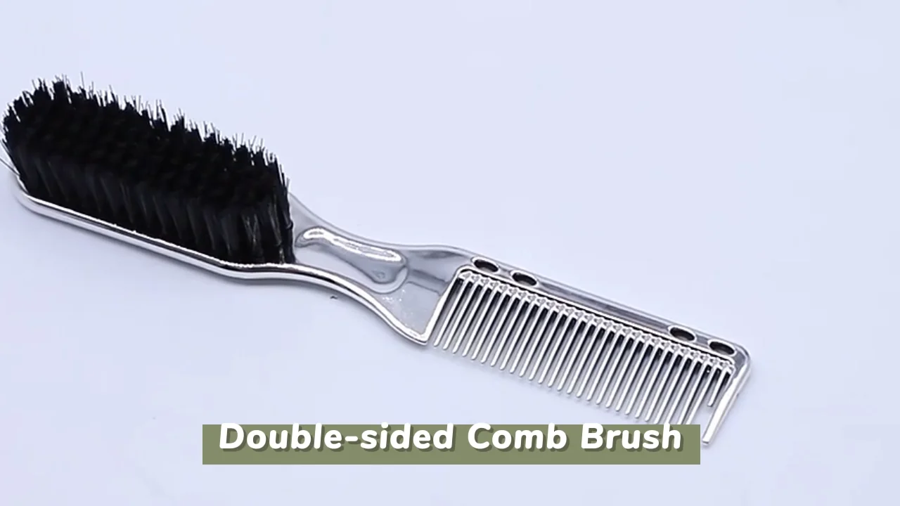 Barber Comb Tools Mens Oil Head Beard Brush And Comb Set Double-sided ...