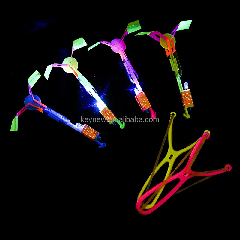 Outdoor Shining Rocket Flash Led Slingshot Elastic Helicopter Rotating ...
