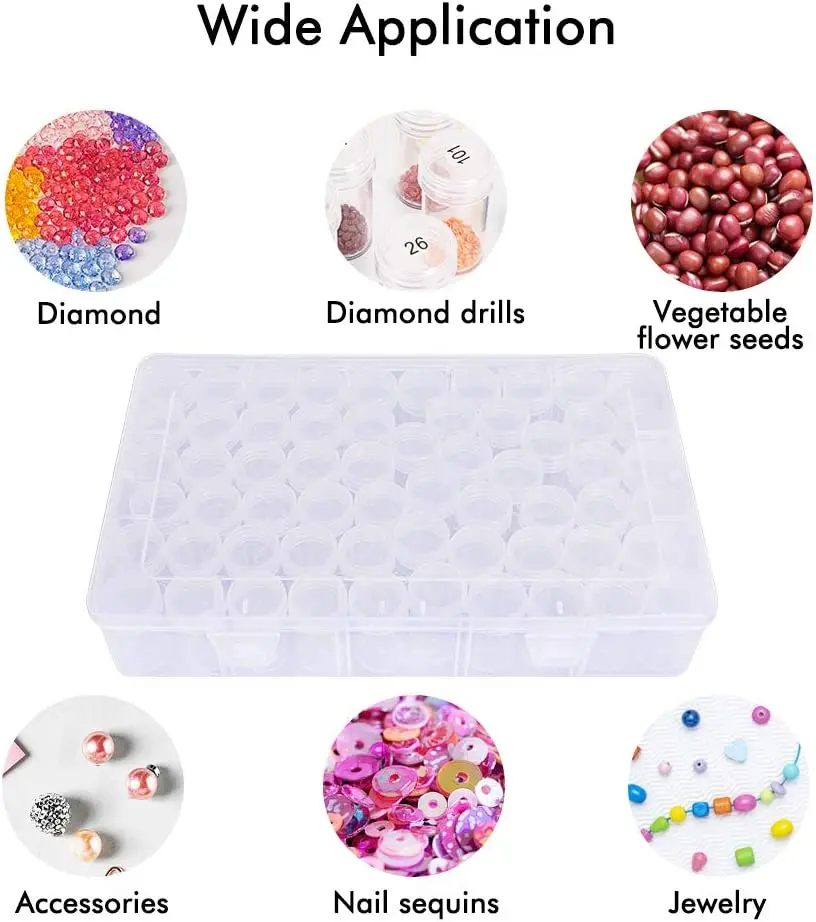 29666 60 Grids Bead Organizer and Storage Diamond Painting Containers ...