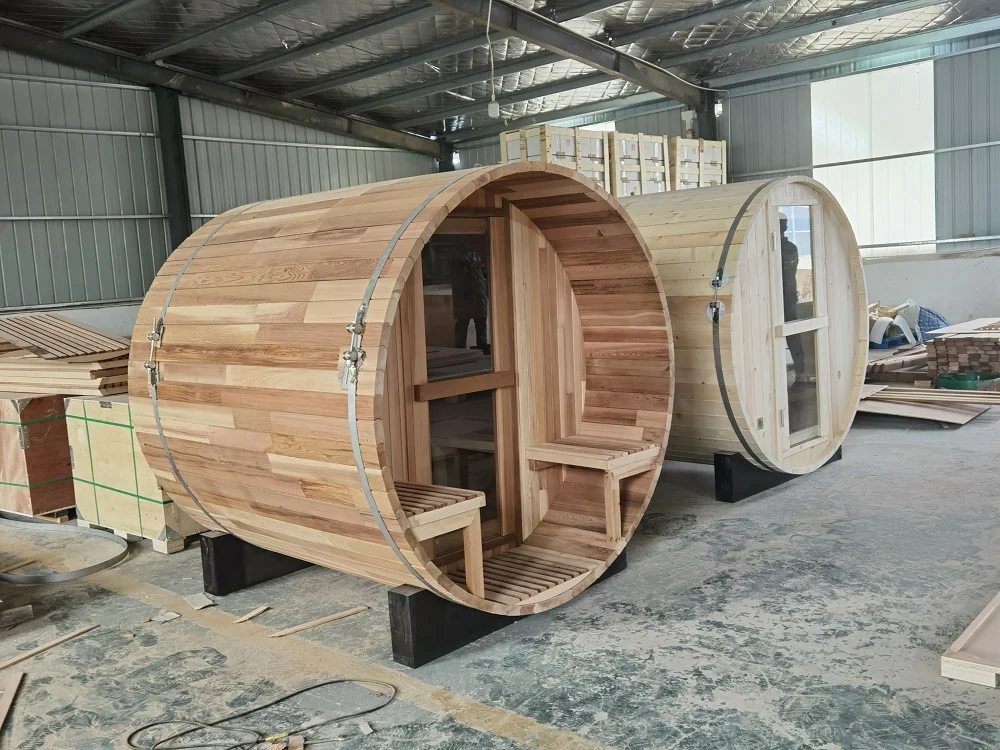 Outdoor Cedar Barrel Sauna - Relax and Rejuvenate