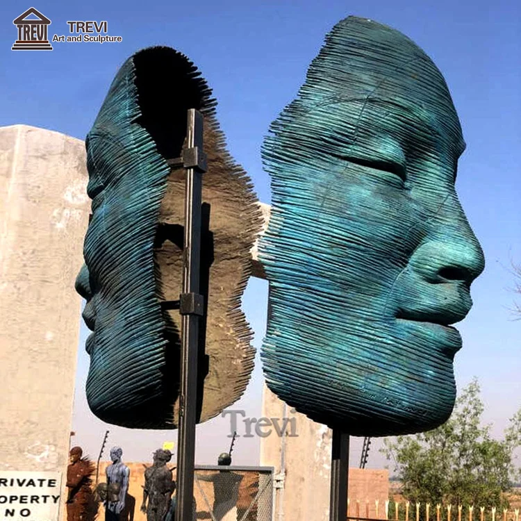 Modern Art Casting Large Figure Face Statue Bronze Metal Art Human Face ...
