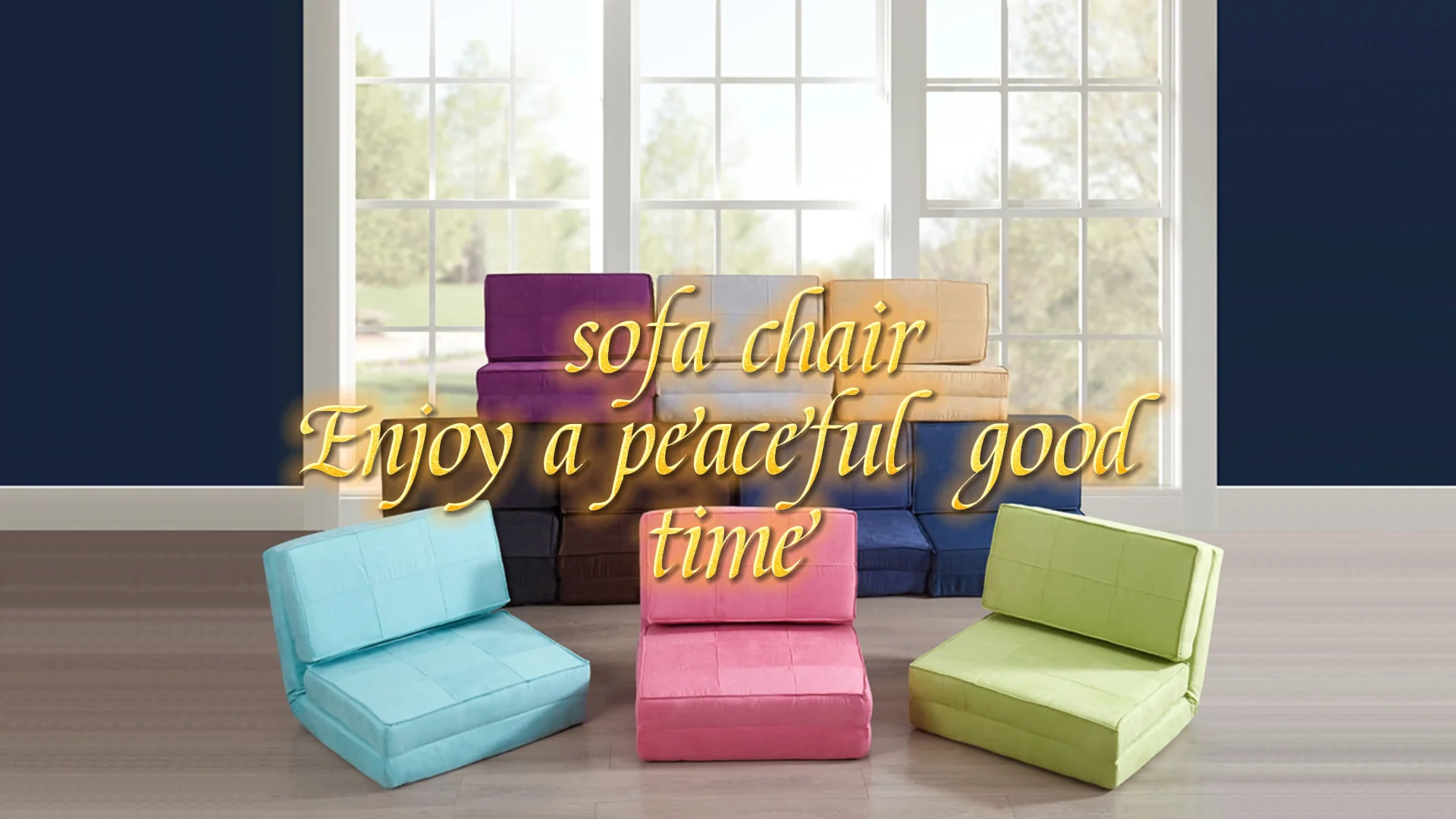 3-section Adjustable Convertible Flip Chair Bed Multi-functional Couch ...