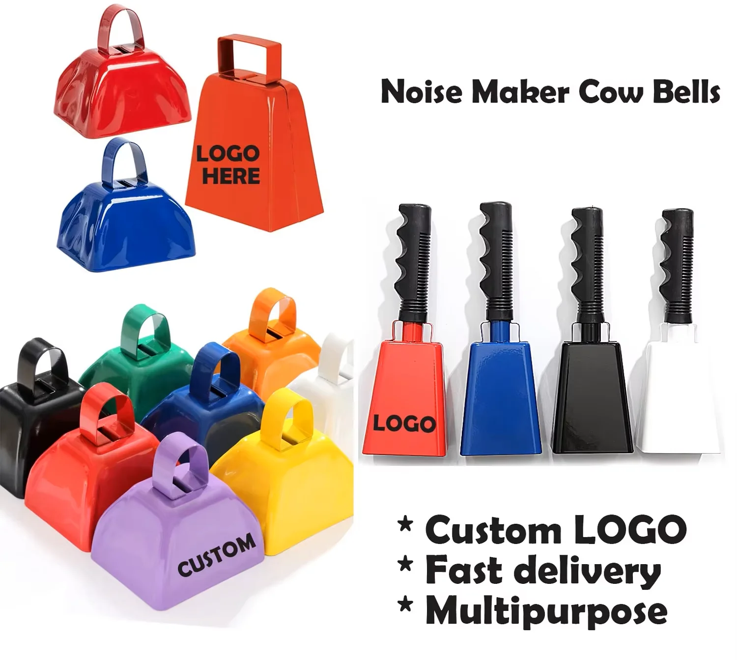 Wholesale Cowbell with Handle - Custom Cow Bells 3inch 4inch 9inch