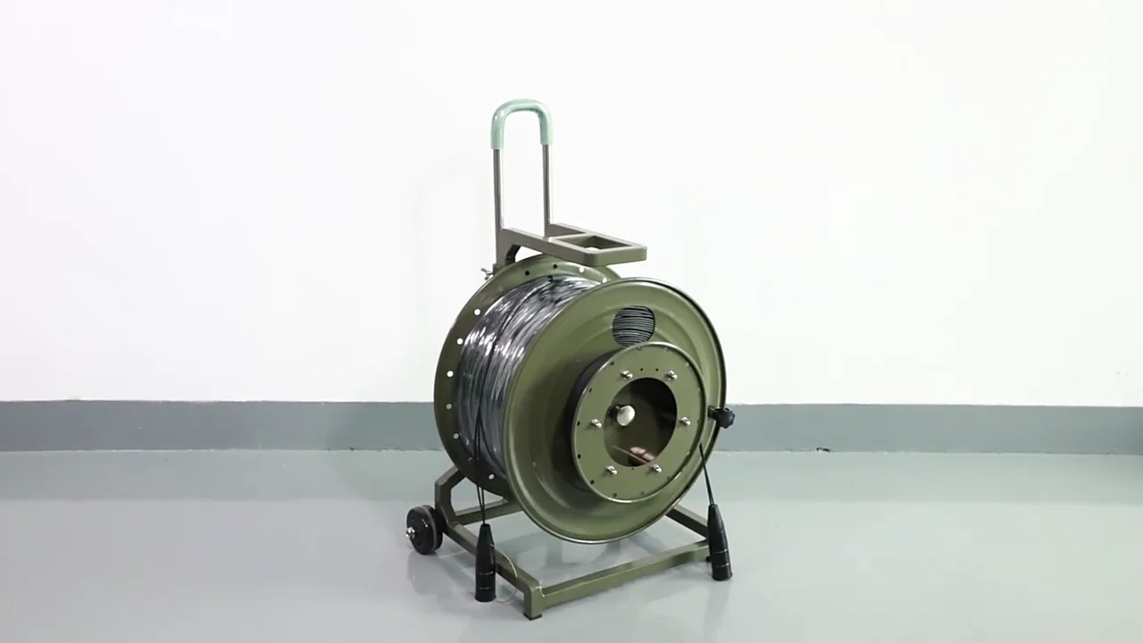 Optical Threader Cable Reel With Stand For With Metal Spool Cart Fiber ...
