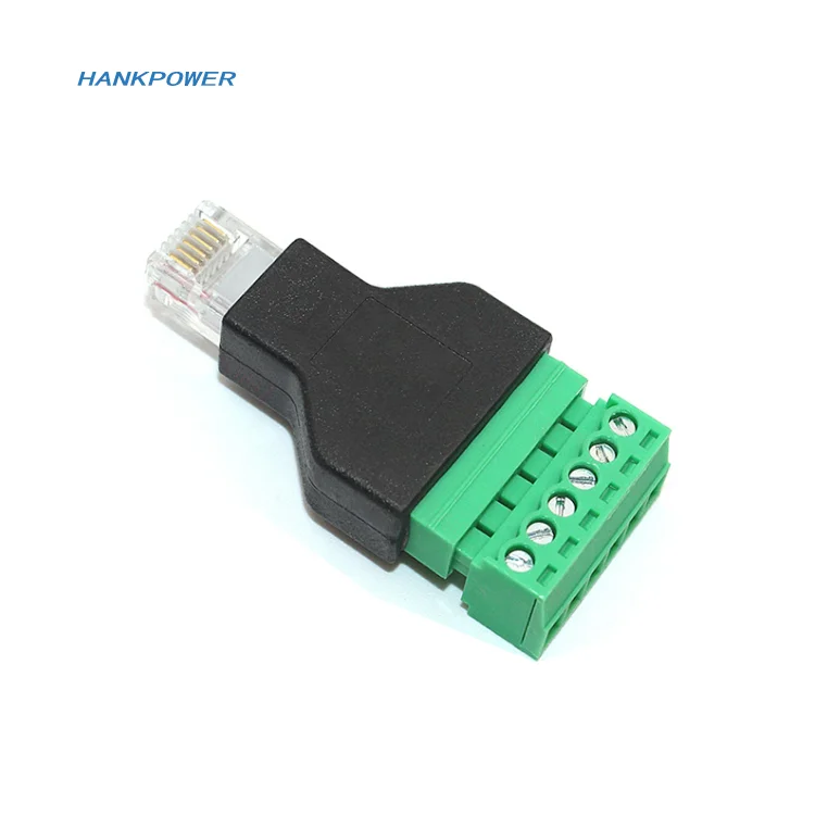 RJ12 to 6 Pin Terminal Adapter for RJ45 Cat 6 Connectors