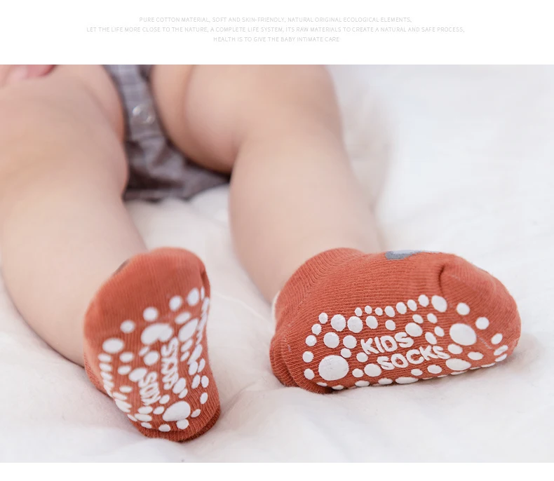 High Quality Cotton Knitted Anti-slip Walking Crawling Custom Logo Cute ...