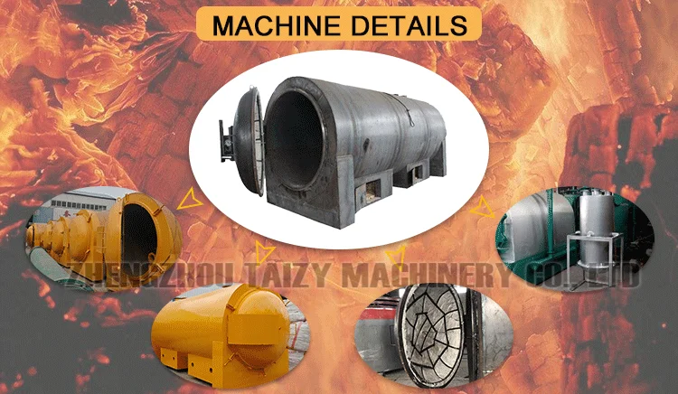 Horizontal Charcoal Retort Kiln - High Productivity Biochar Machine