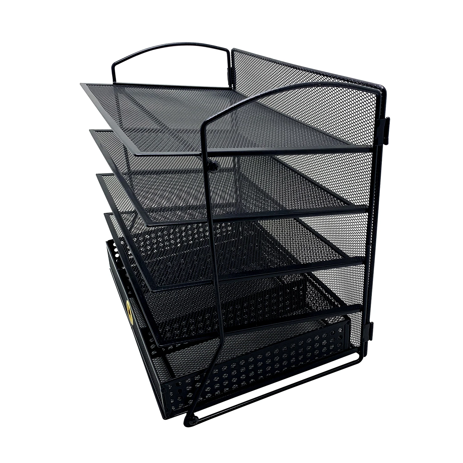 Office Desk Magaziner Desk File Rack A4 Paper Document Mesh Metal 5 ...