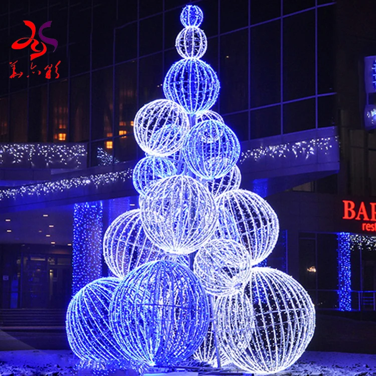 Outdoor Metal Frame Giant Artificial Gift Box Led Christmas Tree - Buy ...