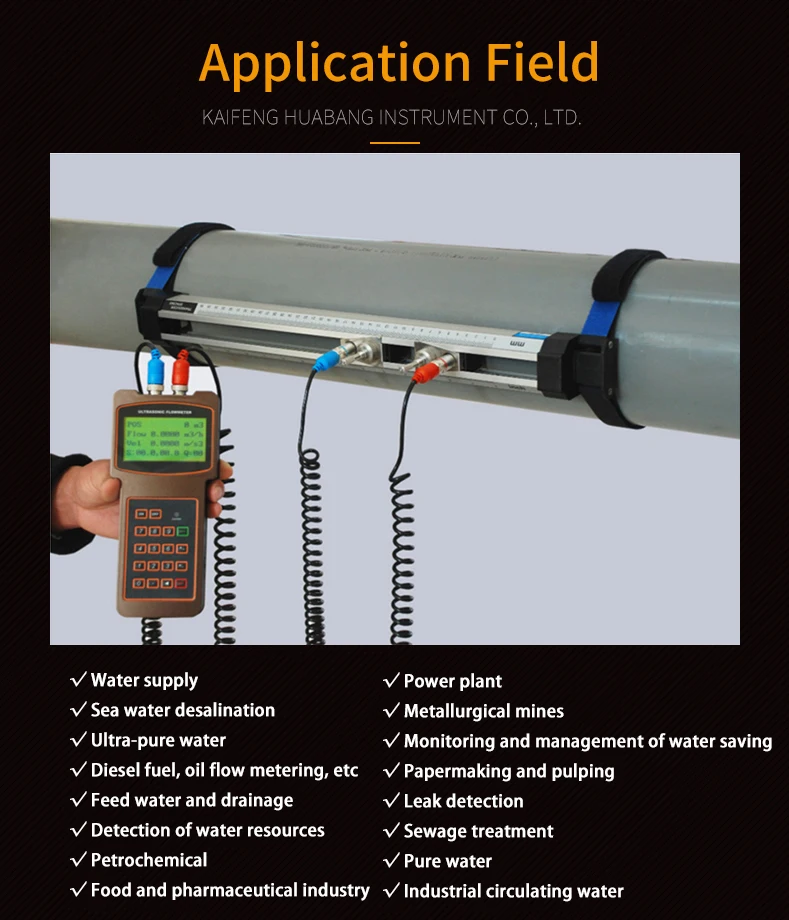 Ultrasonic Flow Meter Clamps Handed Ultrasonic Flow Meters for Water ...
