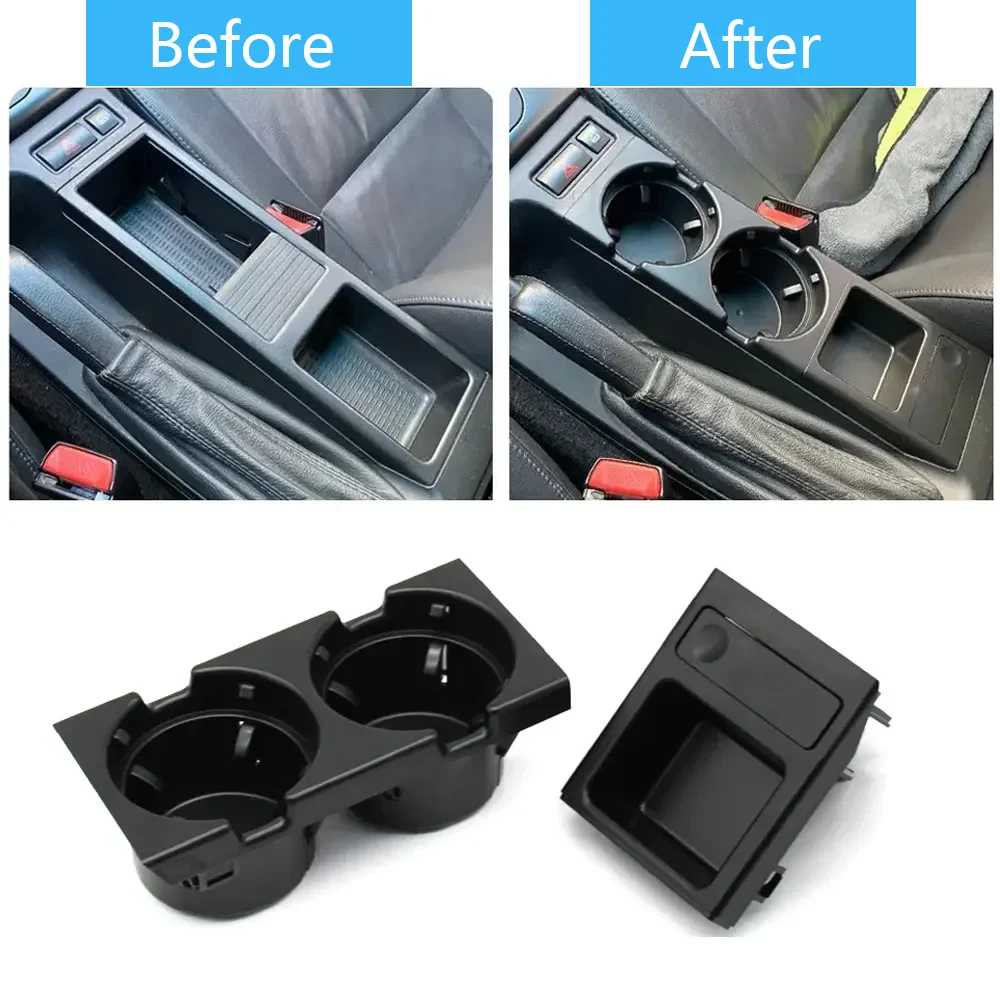 Beige Gray Carbon Fiber Car Front Center Console Drink Water Cup Holder ...