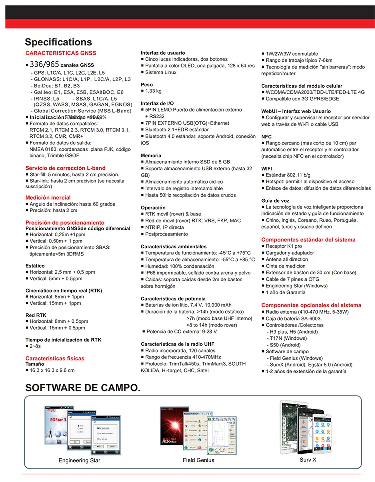 Kolida K1 Pro Gnss Receiver Rtk Differential Gps Receiver K58 Plus K7 ...