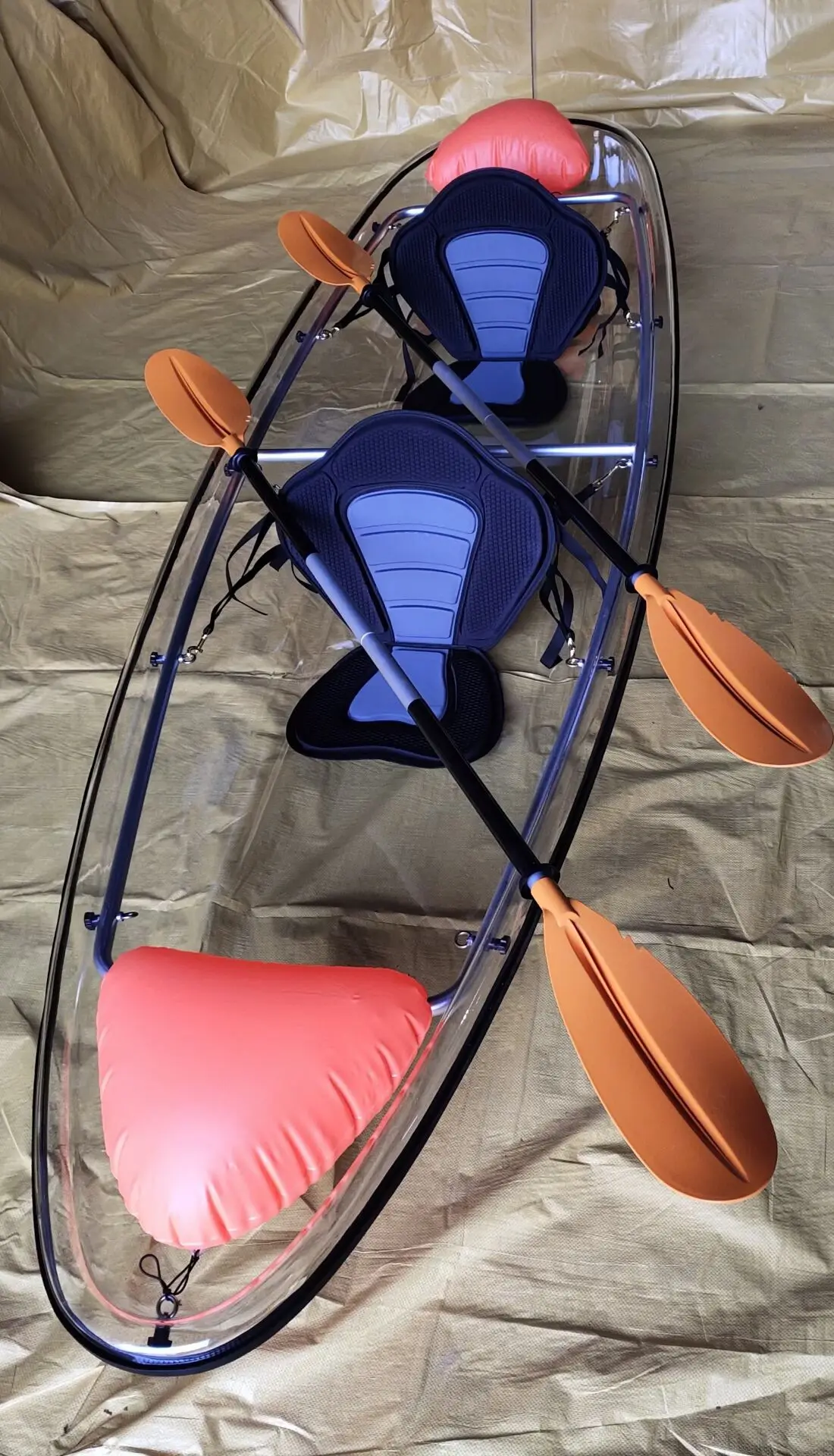 High Quality See Through Double 2 Person Kayak Rowing See Through Clear ...