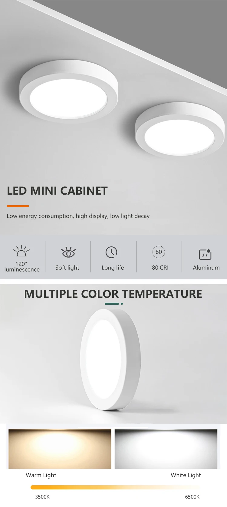 Surface Mounted Aluminum Smd Ceiling Cabinet Down Light Ultra Thin ...
