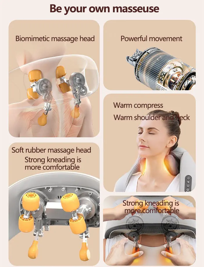 Luxury Smart Electric Intelligent Neck Back Heat Roller Shoulder 3d ...